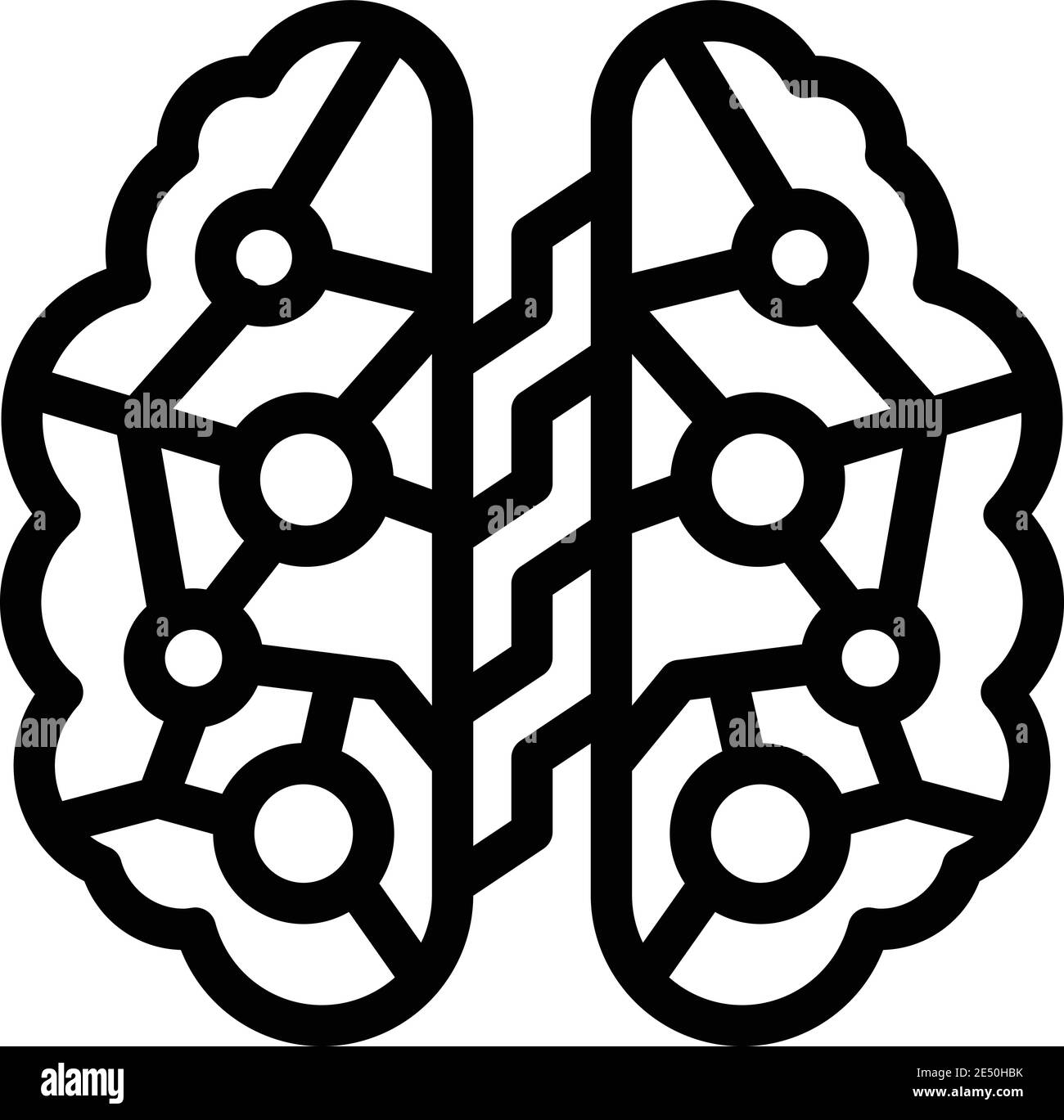 Network human brain icon. Outline network human brain vector icon for ...