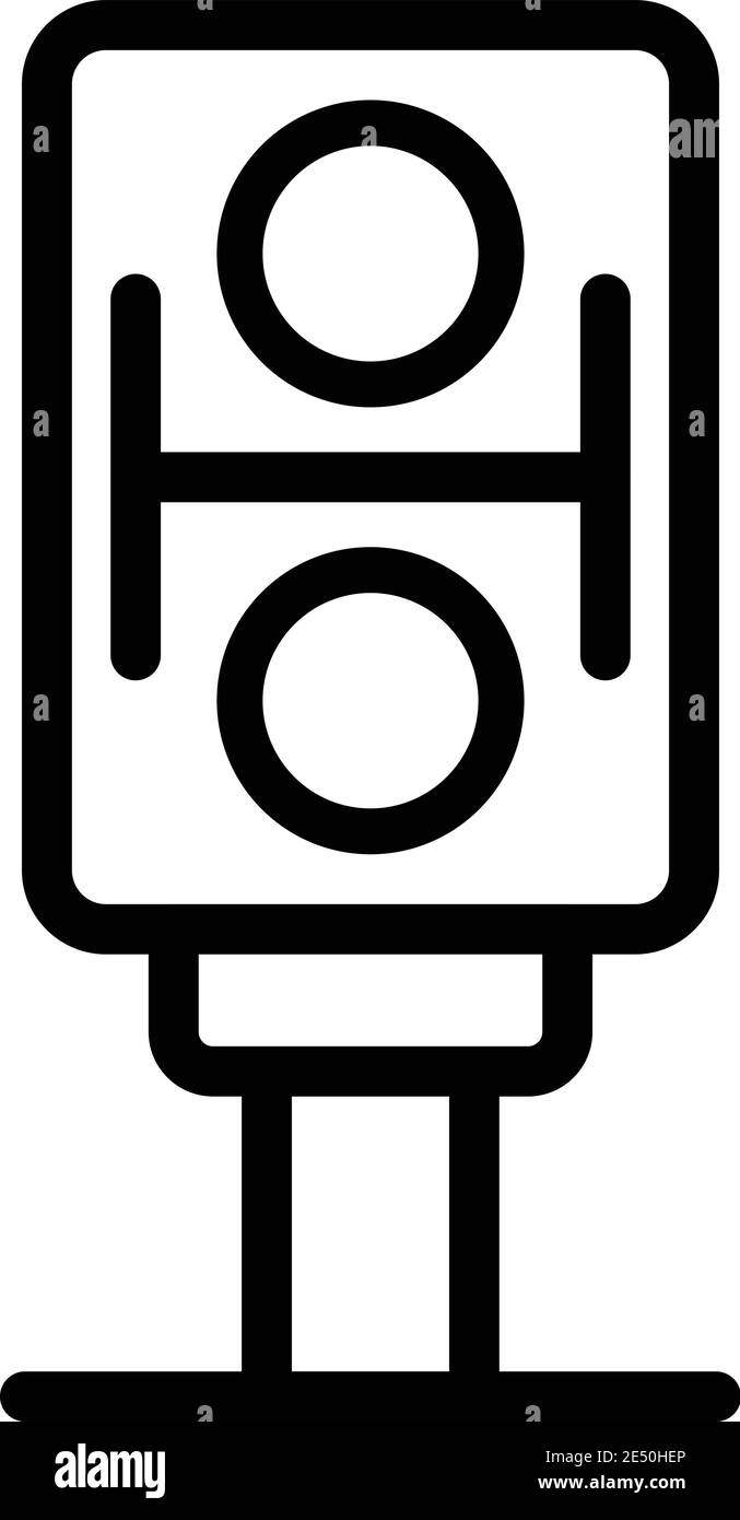 Construction traffic lights icon. Outline construction traffic lights ...