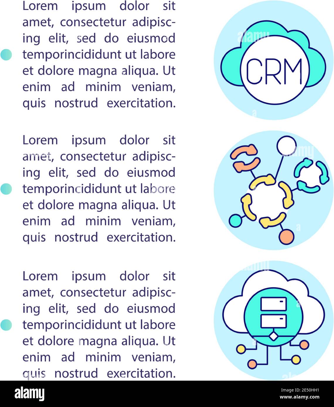 CRM and data management concept icon with text Stock Vector Image & Art ...