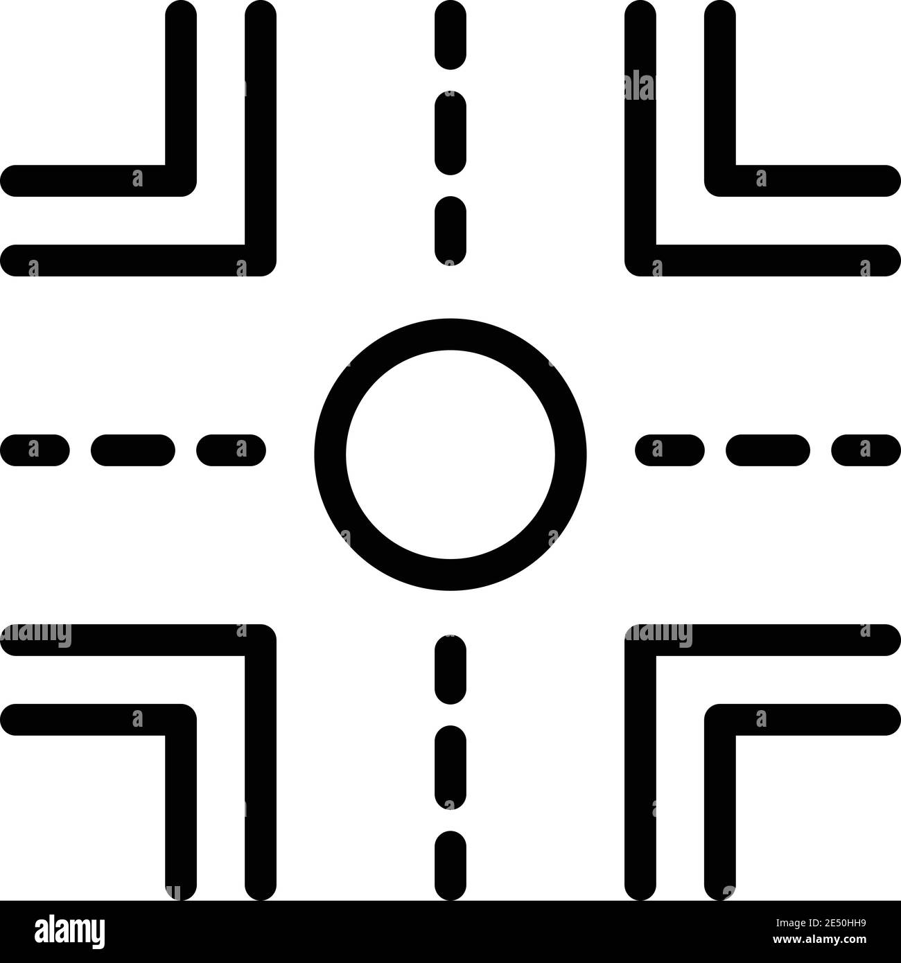 Highway intersection icon. Outline highway intersection vector icon for ... Highway intersection icon. Outline highway intersection vector icon for ...