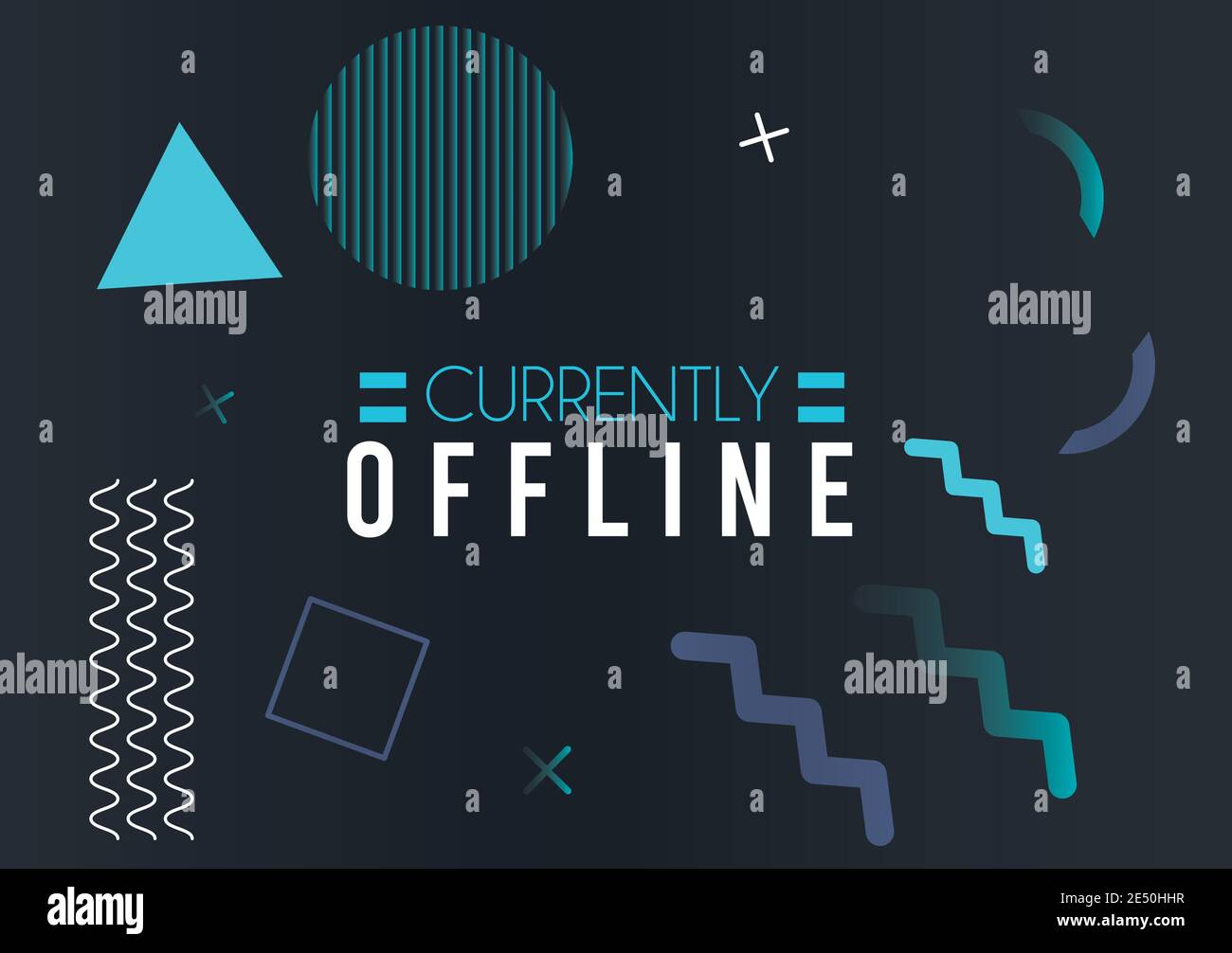 currently offline lettering memphis style in gray color background ...