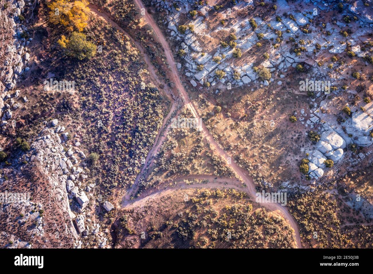 Aerial view on the geological structures around the Arches National ...