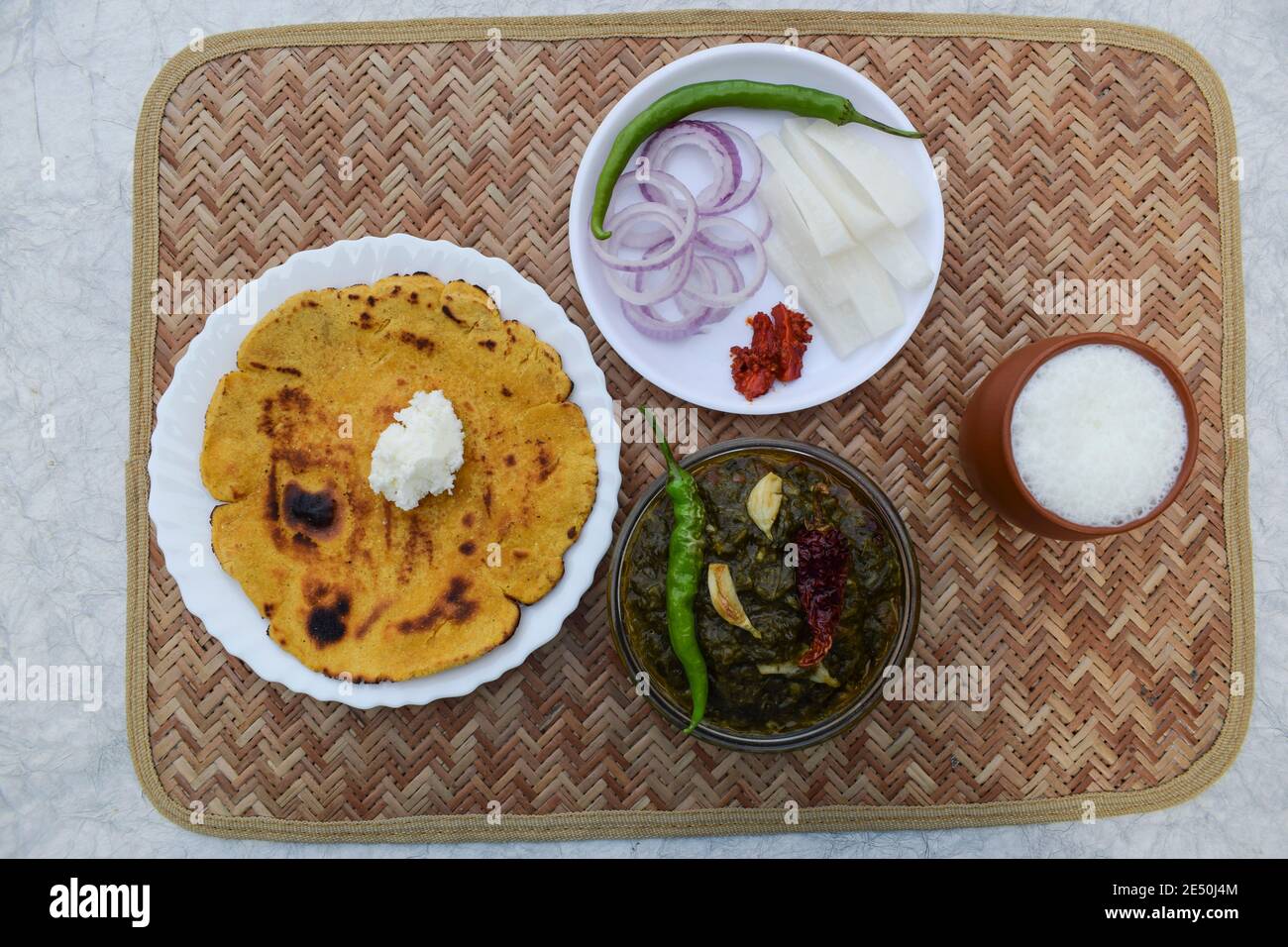 Sarson ka saag with makki ki roti hi-res stock photography and images ...