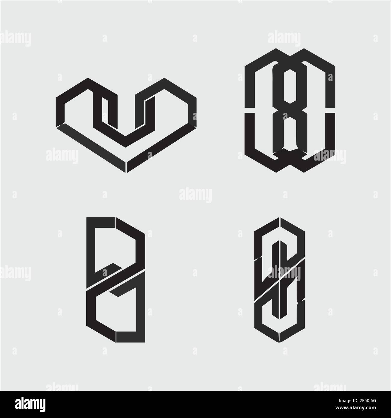 Set of abstract logo element design concept vector Stock Vector Image ...