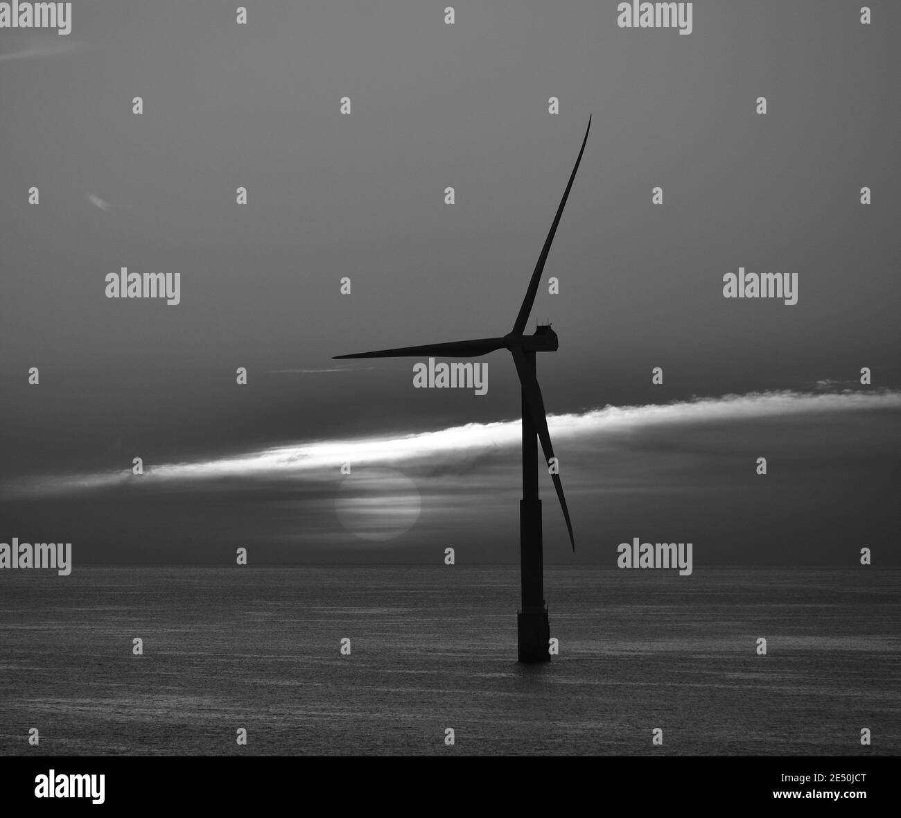 Offshore wind turbine Black and White Stock Photos & Images - Alamy