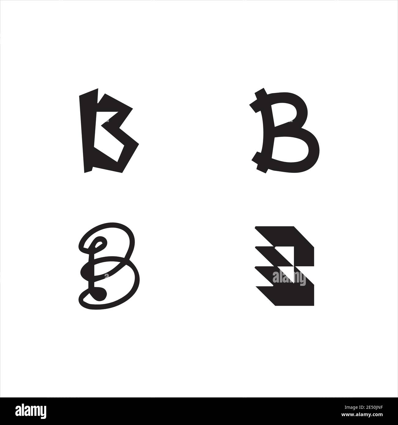 Initial letter B logo icon design template elements one color monograms ...