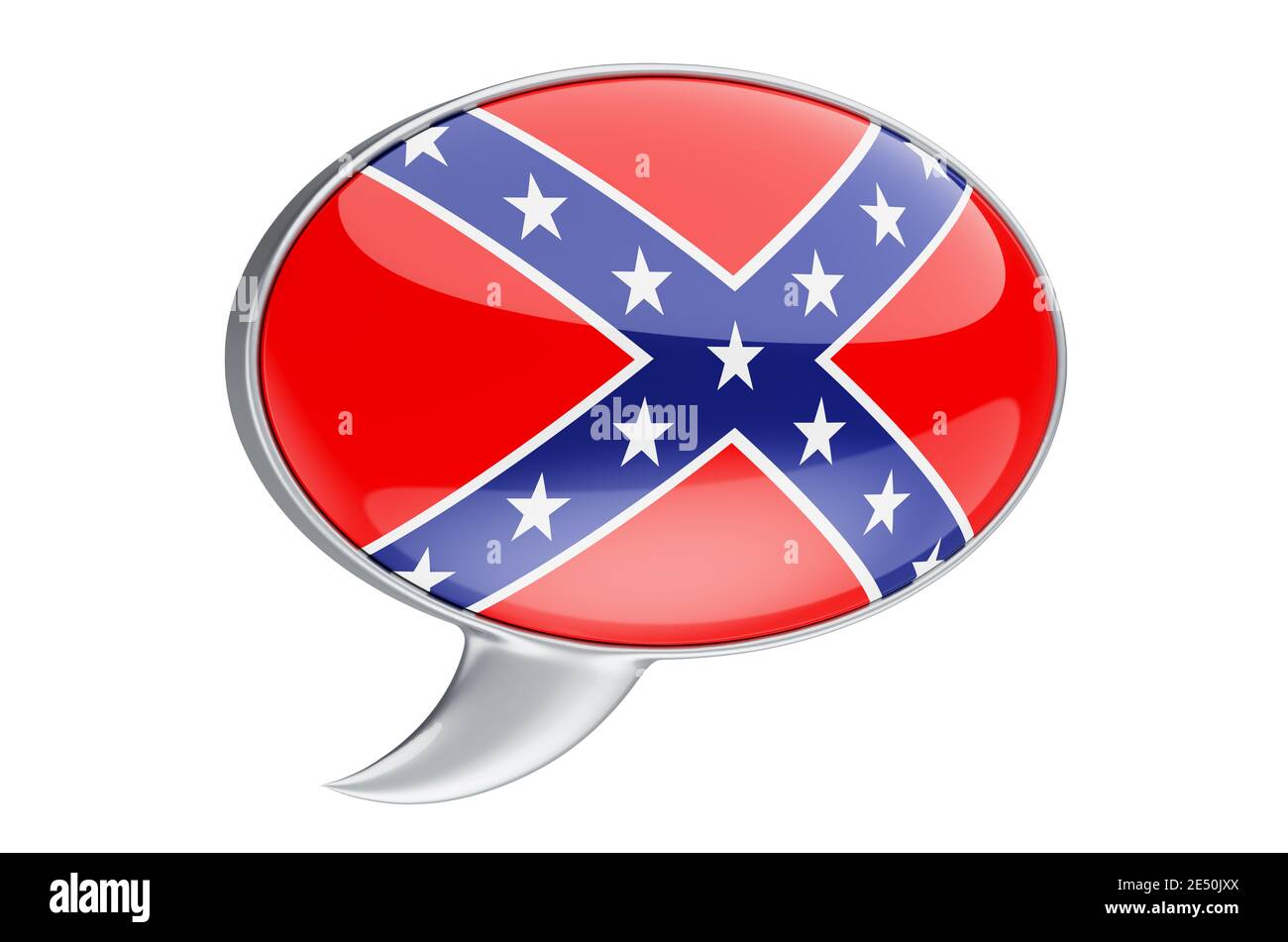 Speech balloon with Confederate States of America flag, 3D rendering ...