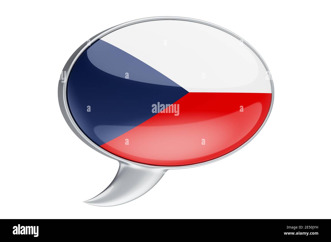 Speech balloon with Czech Republic flag, 3D rendering isolated on white ...
