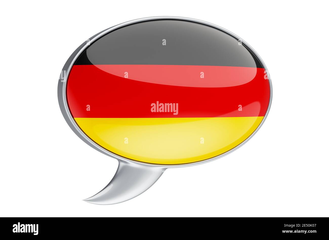 Speech balloon with Deutsch flag, 3D rendering isolated on white ...