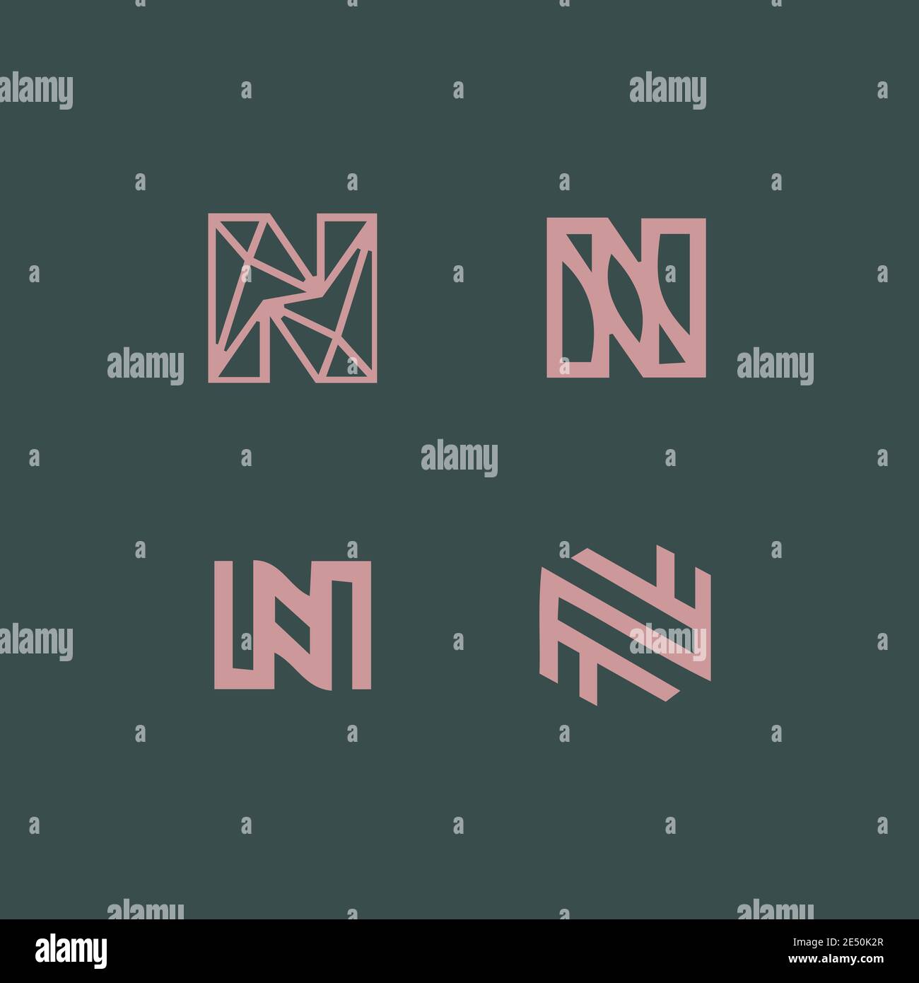 abstract Letter N logo and monogram element design vector set Stock ...