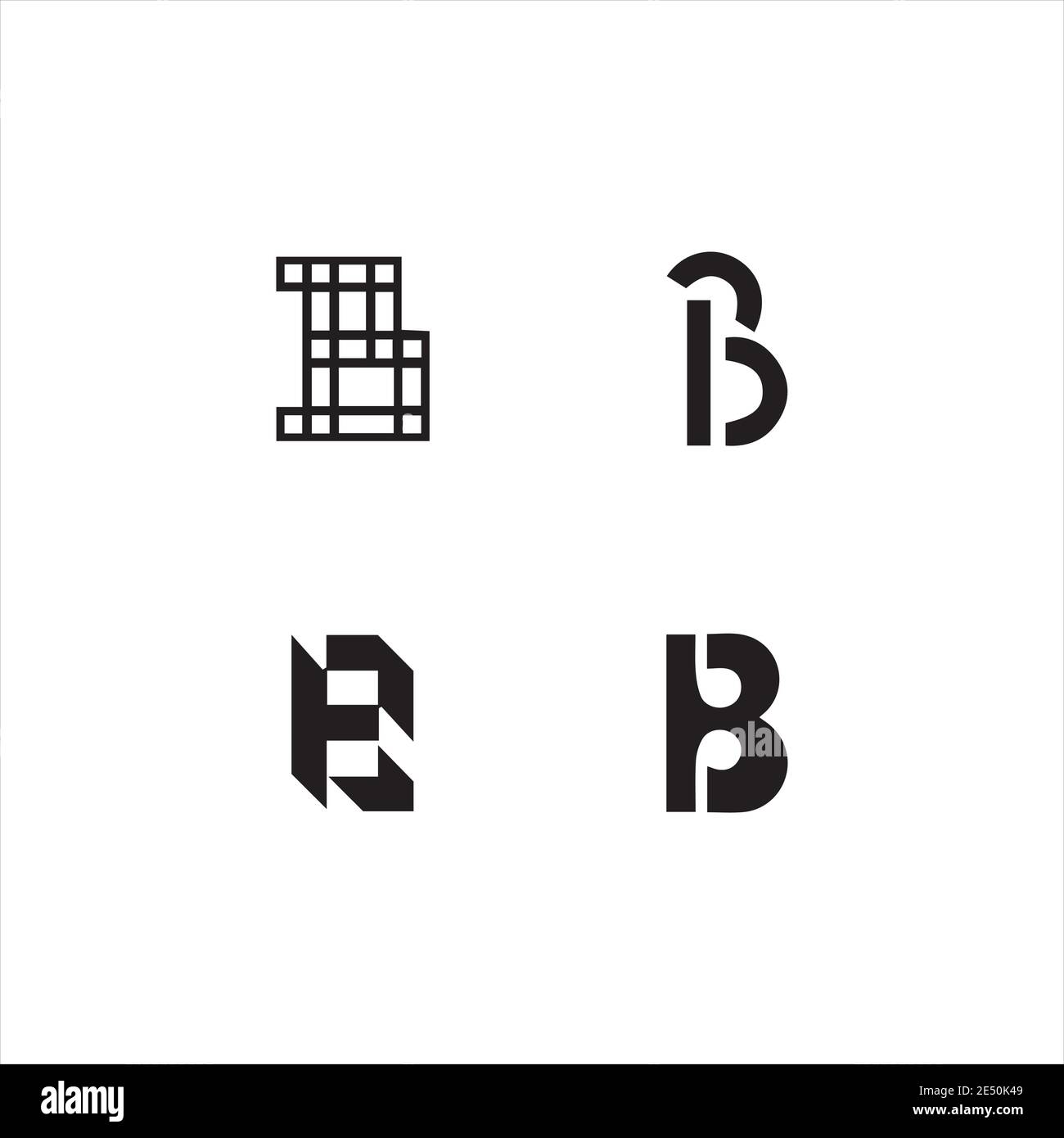 Initial letter B logo icon design template elements one color monograms ...