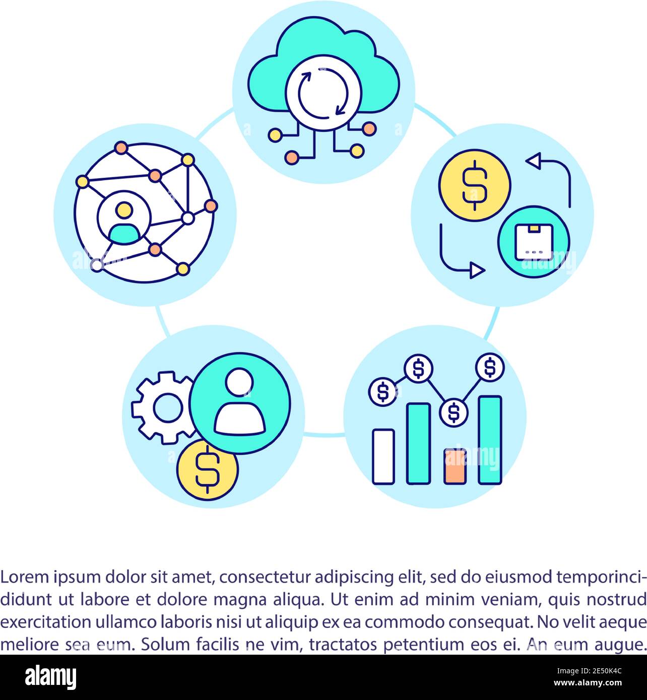 Enterprise resource planning concept icon with text Stock Vector Image ...