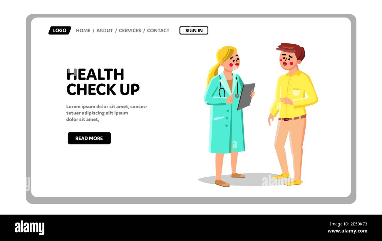 Health Check Up And Consultation Patient Vector Stock Vector Image ...