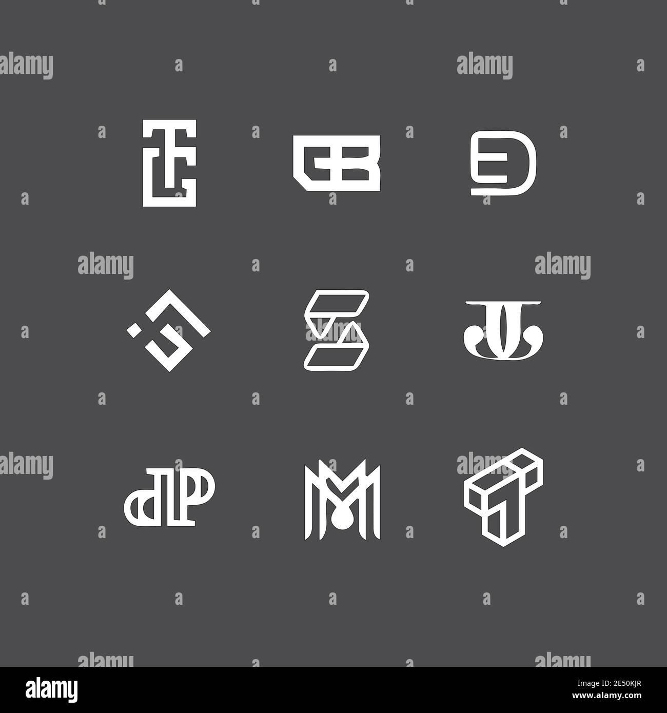 Modern monogram logo hi-res stock photography and images - Alamy