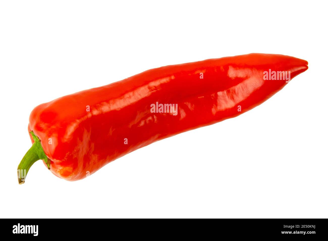 Organic fresh sweet long pepper isolated on white background. Side view ...