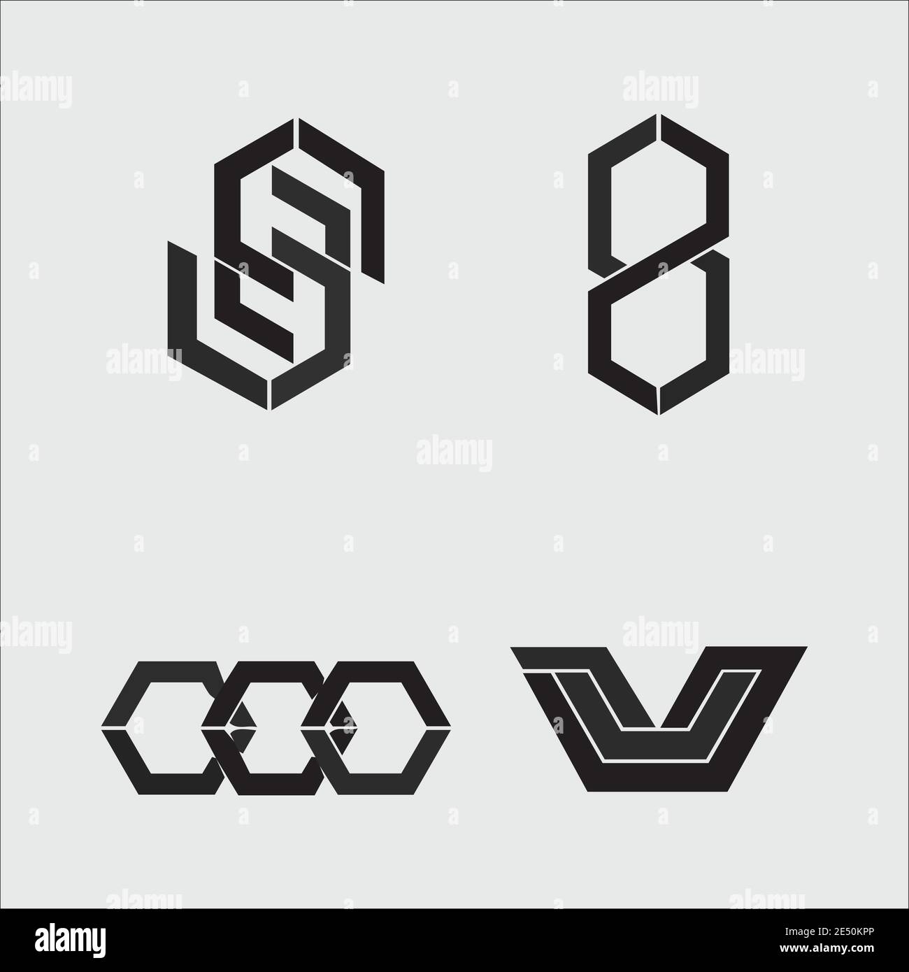 Set of abstract logo element design concept vector Stock Vector Image ...
