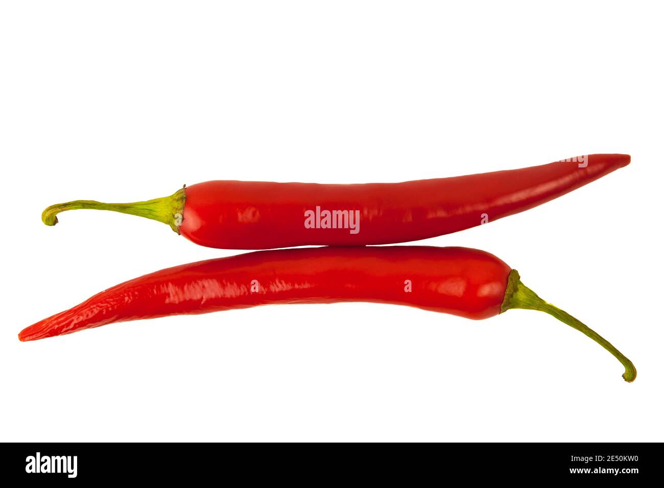 Raw hot cayenne pepper isolated on white background. Side view Stock ...