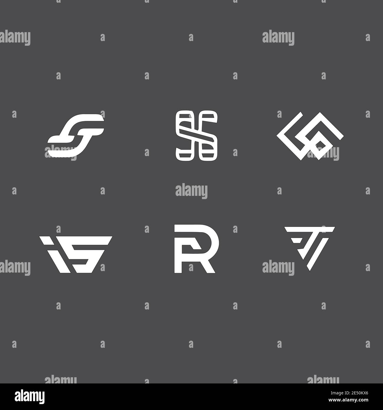 Modern monogram logo letter collection Stock Vector Image & Art - Alamy