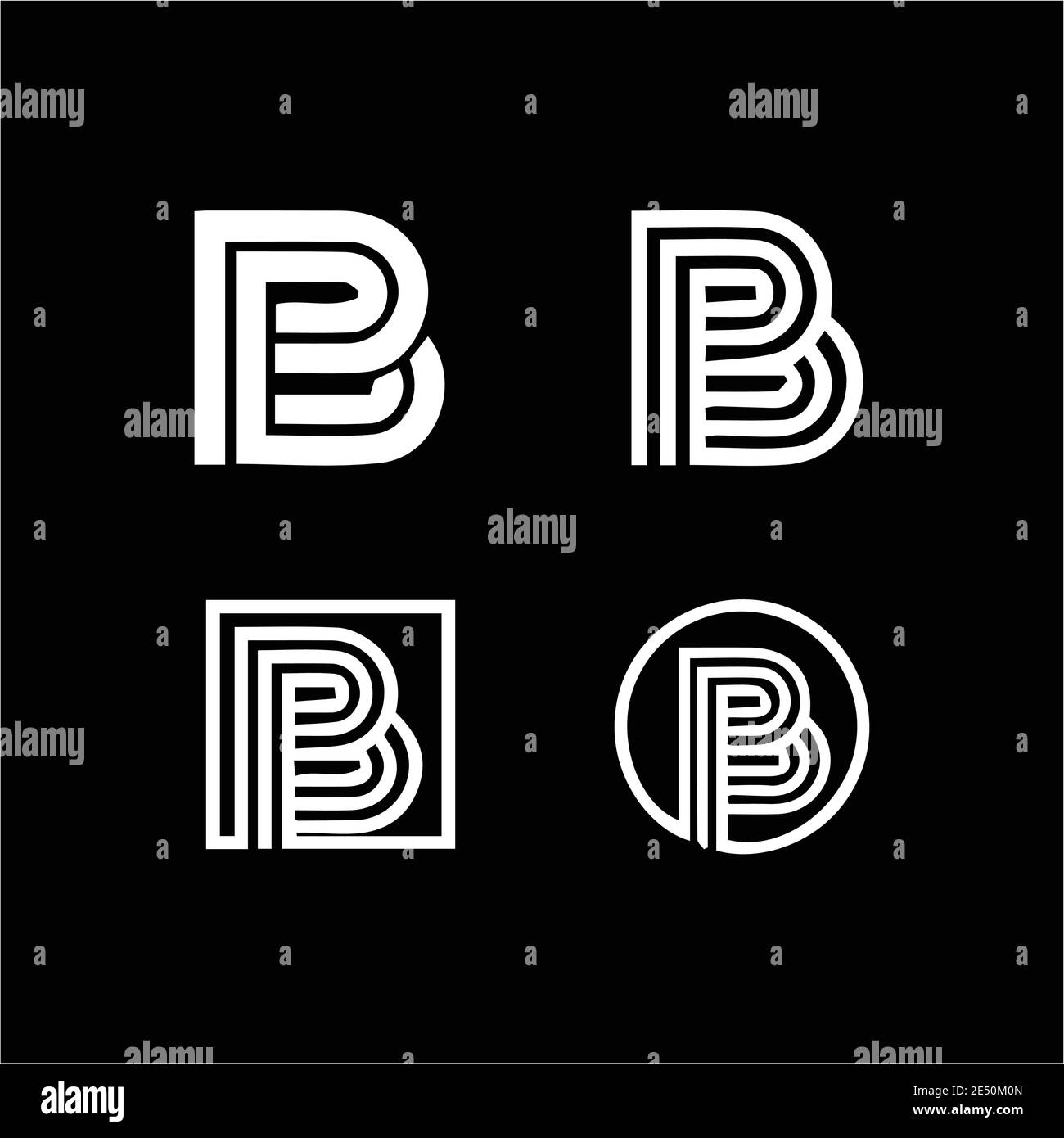 Initial letter B logo icon design template elements one color monograms ...