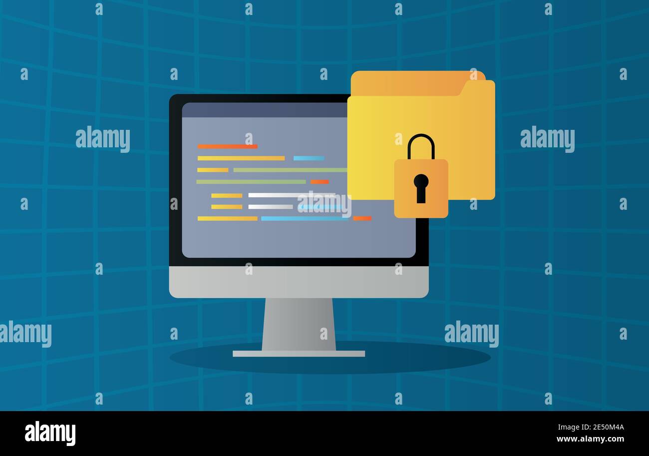 folder data file with padlock in desktop vector illustration design Stock Vector Image & Art - Alamy