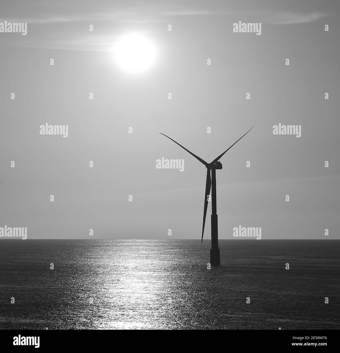 Offshore wind turbine spain Black and White Stock Photos & Images - Alamy