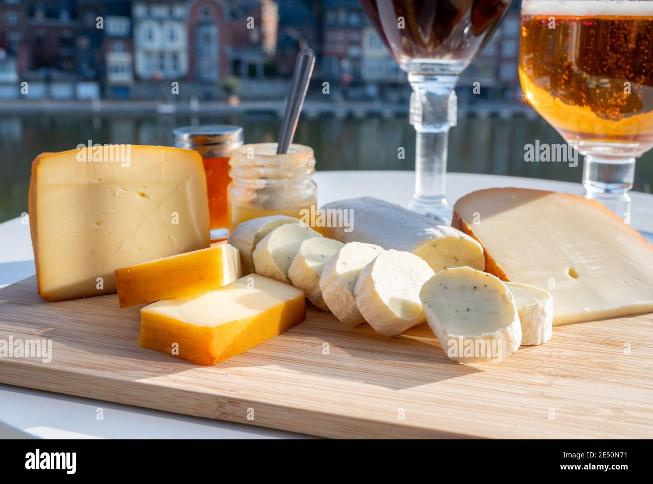 Cheese collection, tasty Belgian abbey cheeses made with brown trappist ...