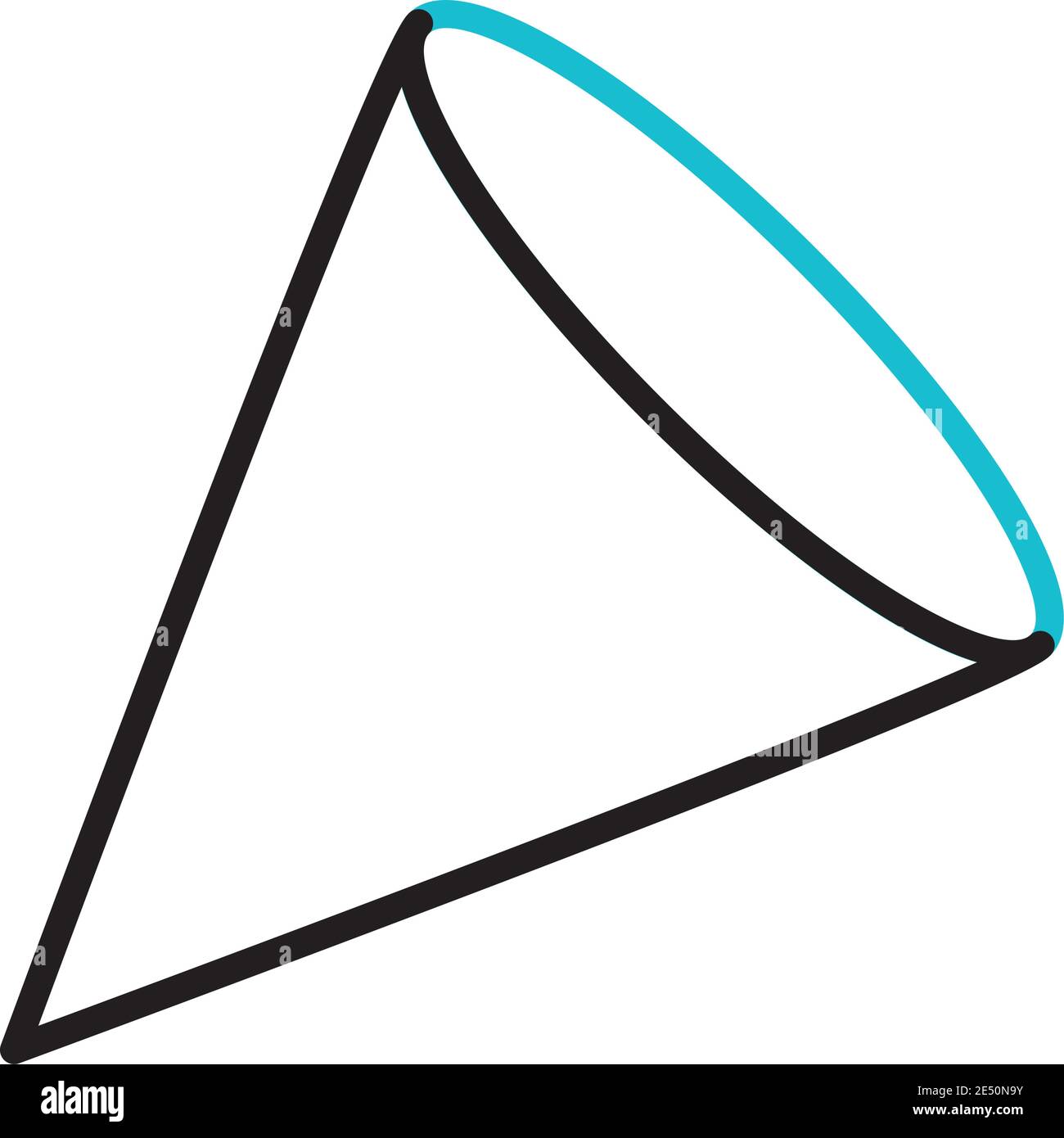 geometric shape, icon of cone over white background, colorful design ...