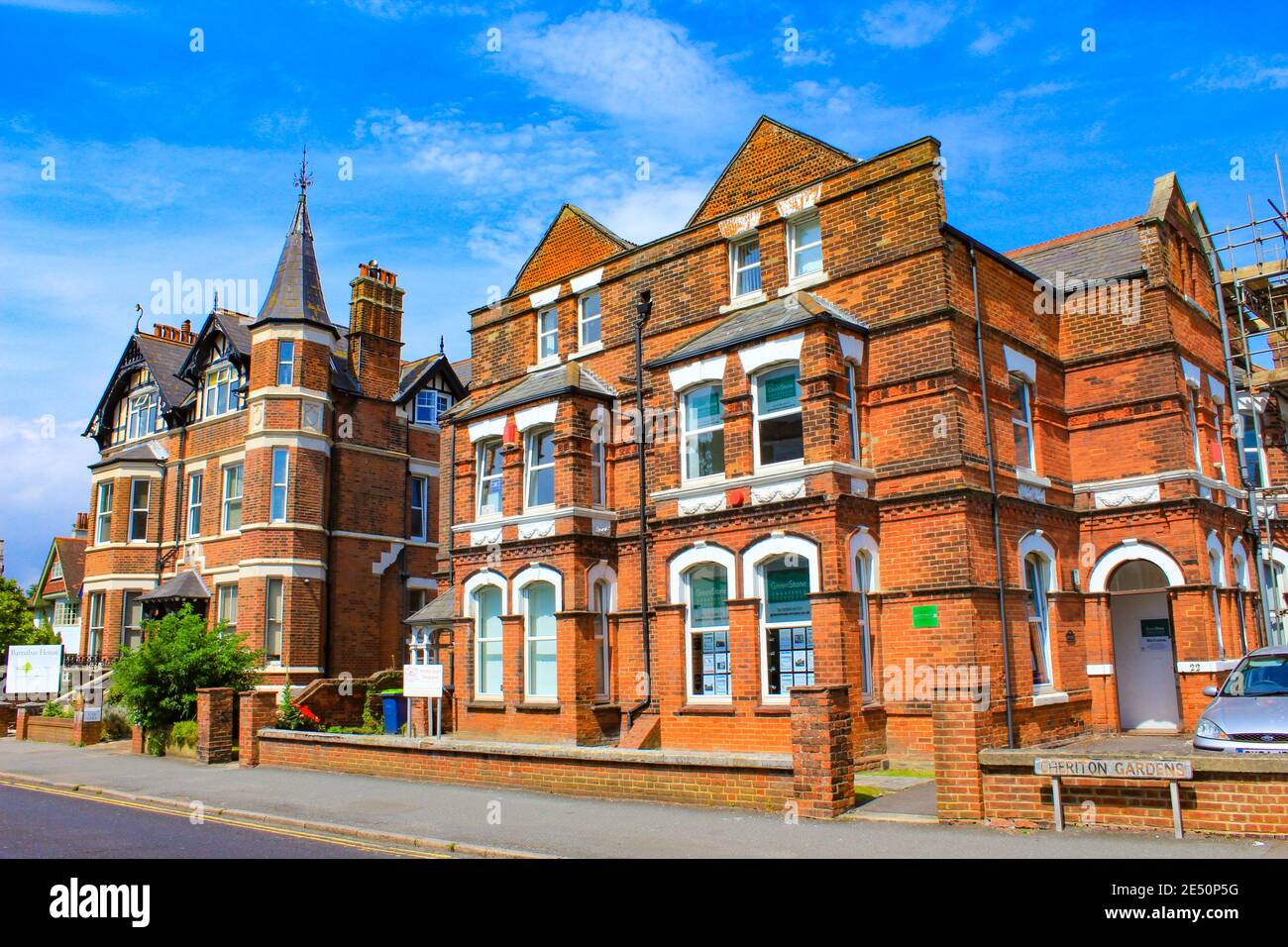 Beautiful Victorian buildings at the streets of Folkestone town,Kent,United Kingdom,July 2016 ...