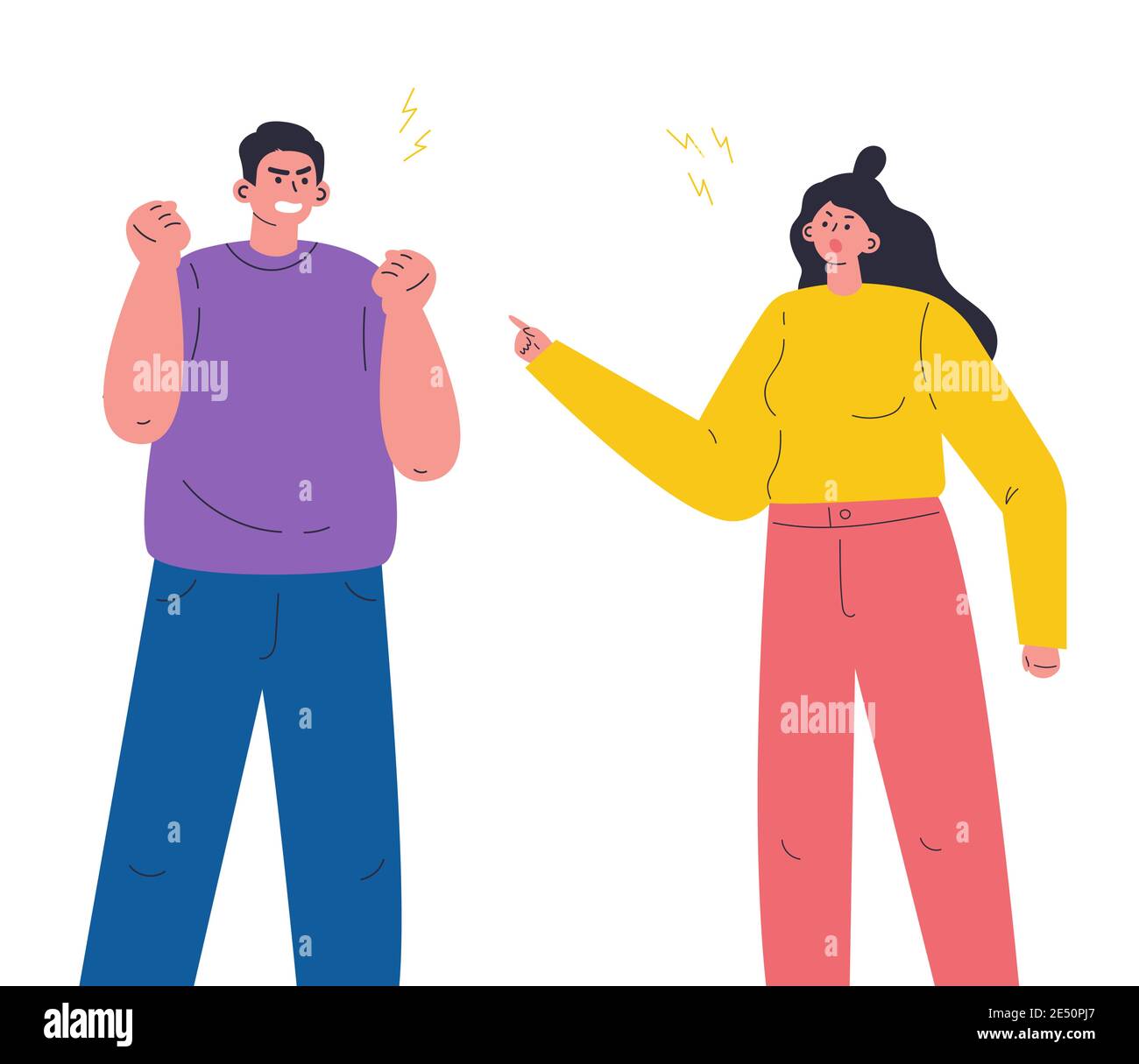 Family couple people quarrel Cut Out Stock Images & Pictures - Alamy