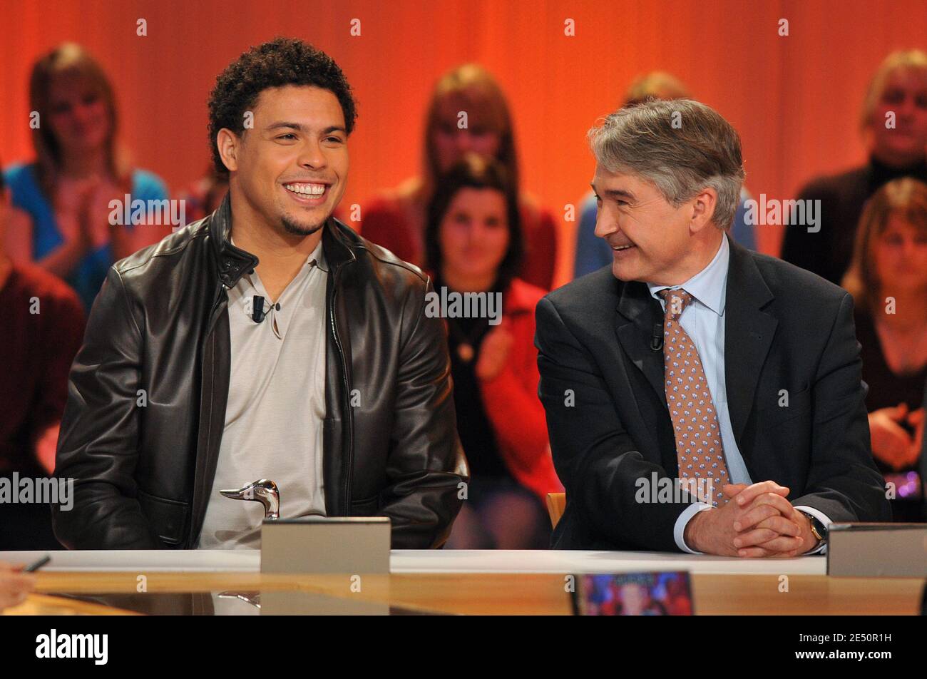 EXCLUSIVE - Ronaldo and professor Eric Rolland attend the taping of TV show 'Le Grand Journal ...