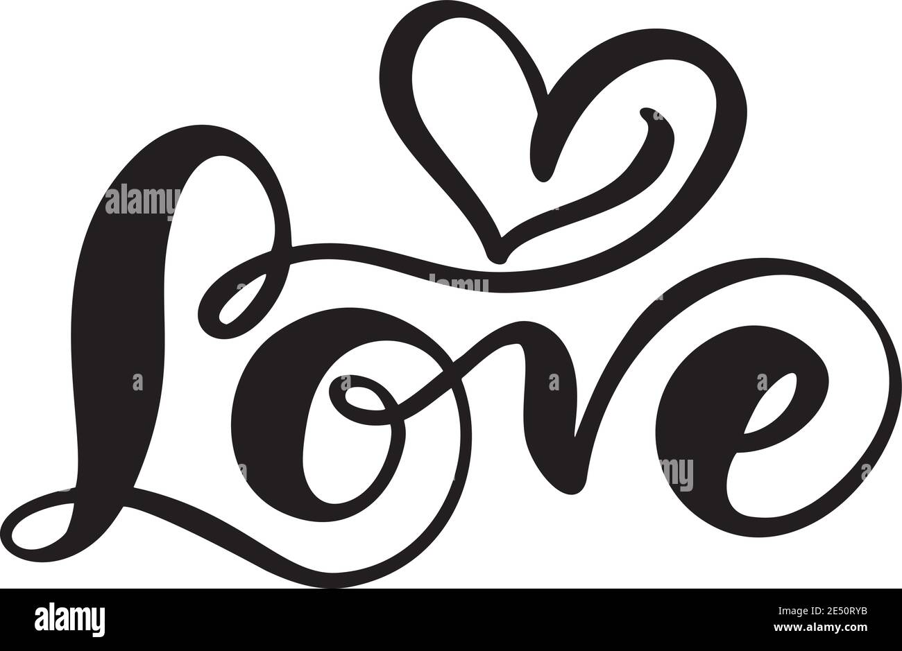 Handwritten vector Laser cut logo text LOVE and heart Happy Valentines ...