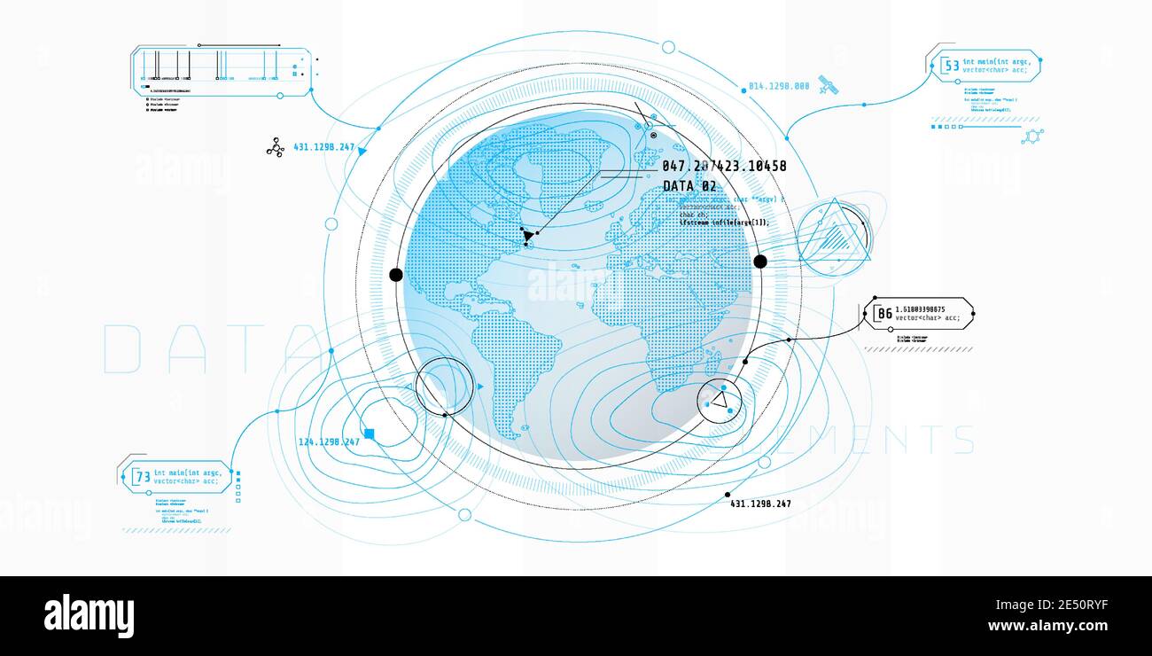 Design of a futuristic software interface for planetary search Stock ...