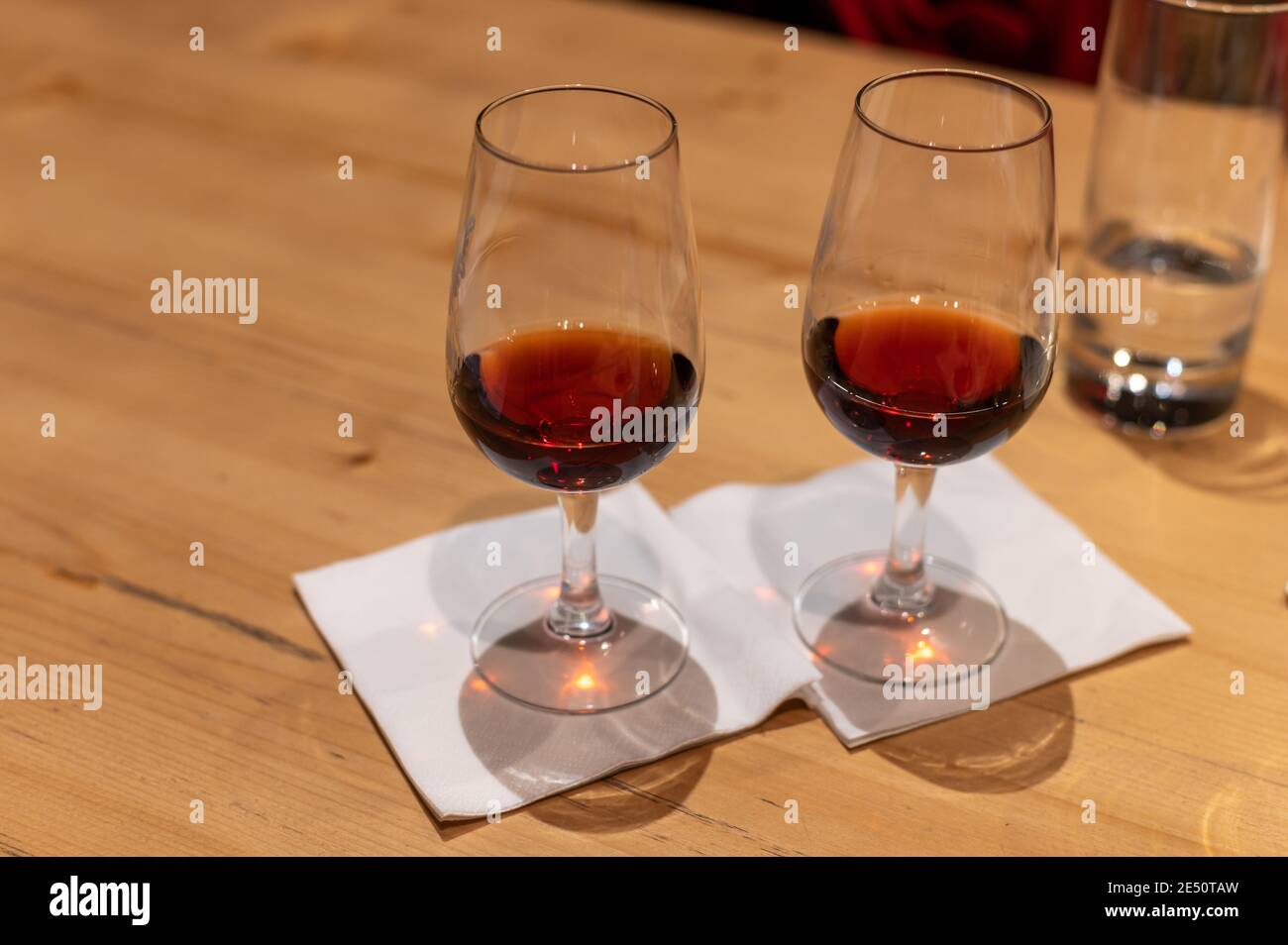 Professional tasting of different fortified dessert ruby, tawny port ...
