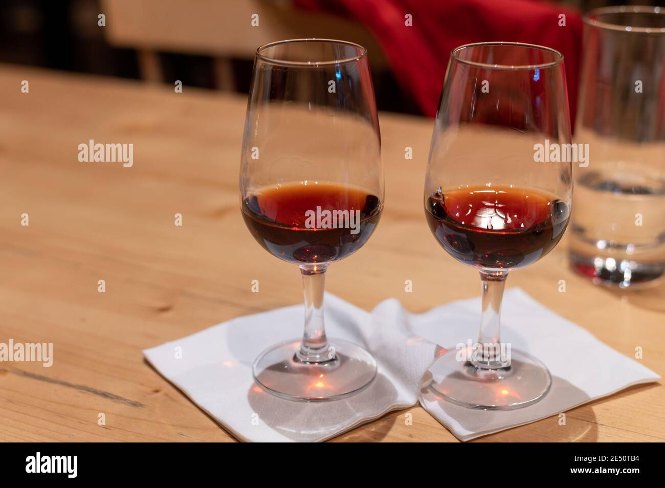 Professional tasting of different fortified dessert ruby, tawny port ...