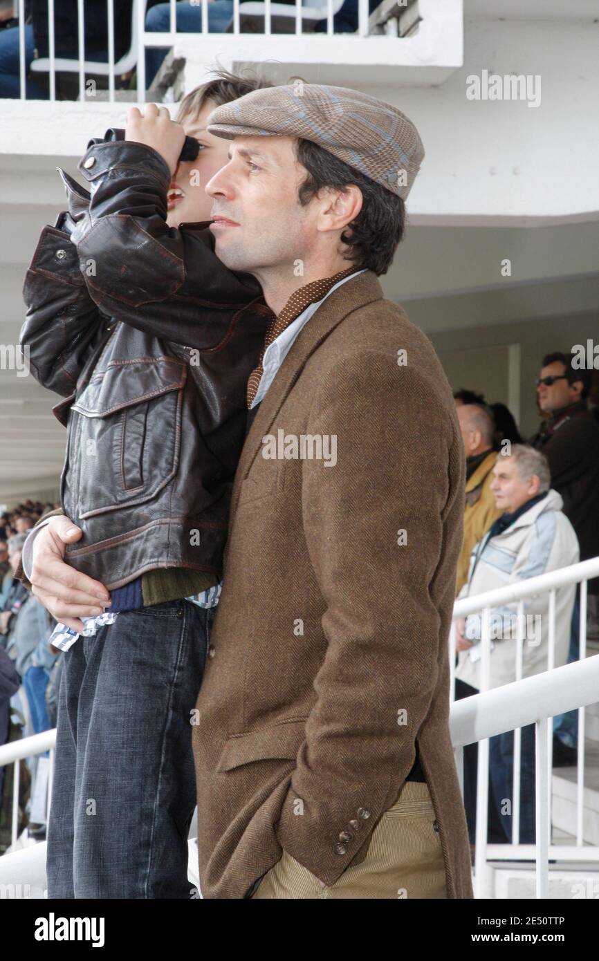 French TV presenter Frederic Taddei and his son Diego attend the ...