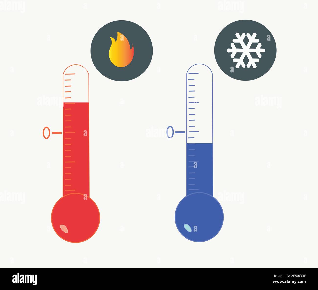 Colorful Cold and Hot Thermometers Vector Illustration Stock Vector ...