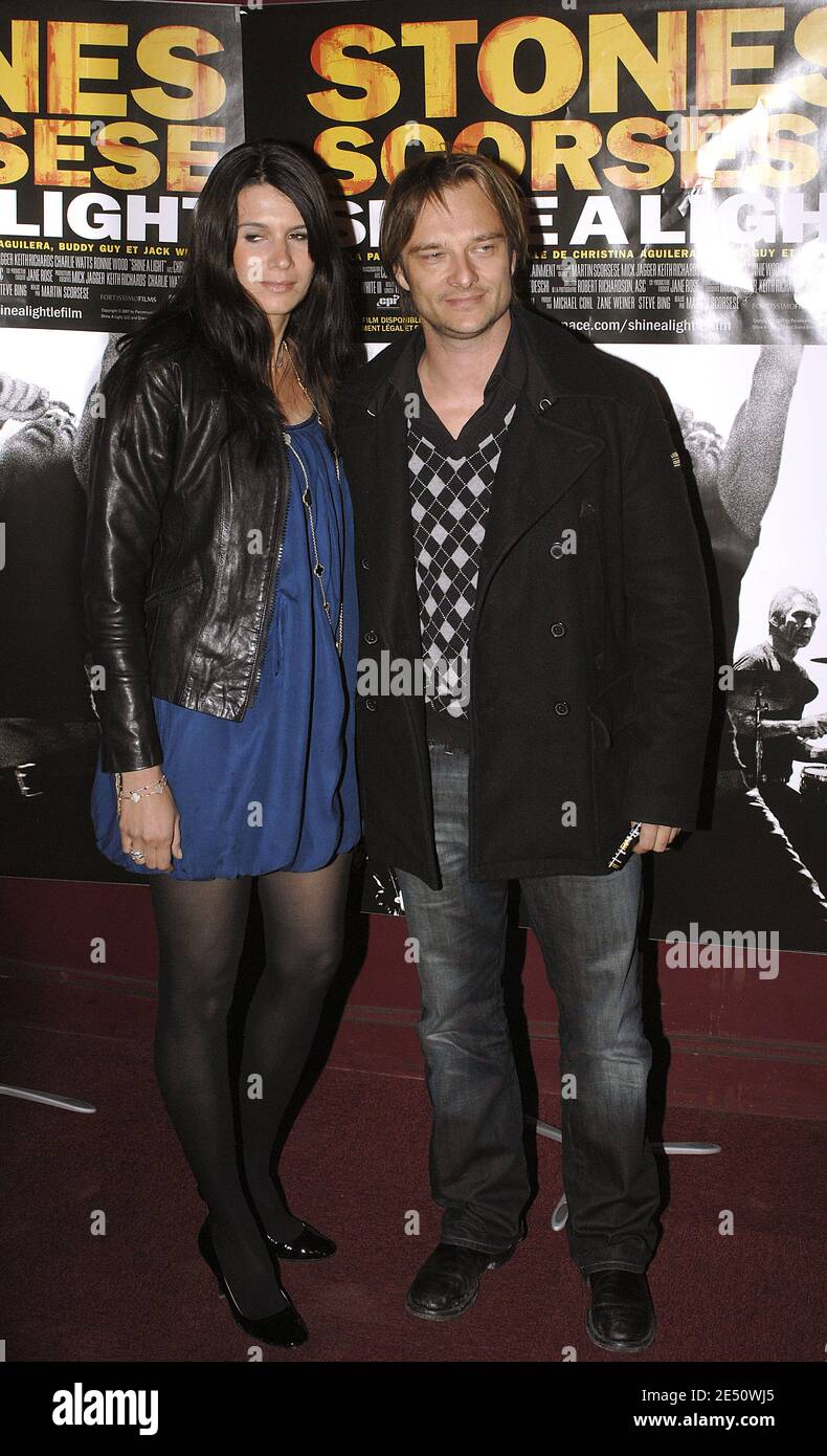 David Hallyday and his wife Alexandra Pastor attend the premiere of ...