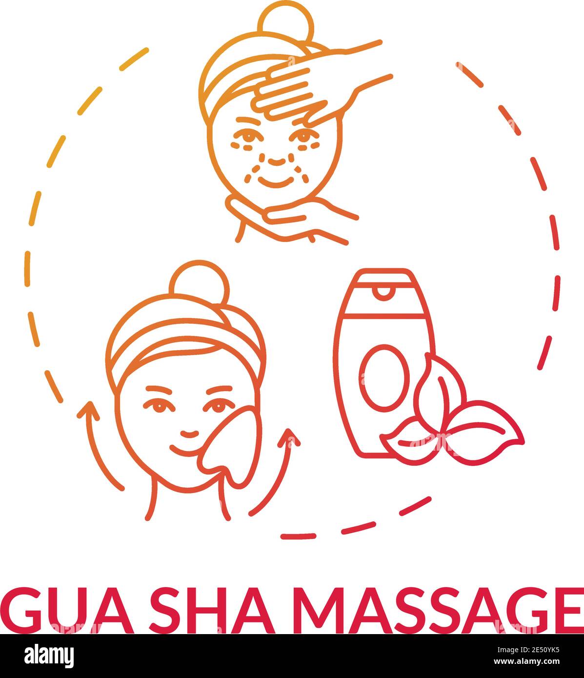 Gua Sha Massage Concept Icon Stock Vector Image And Art Alamy