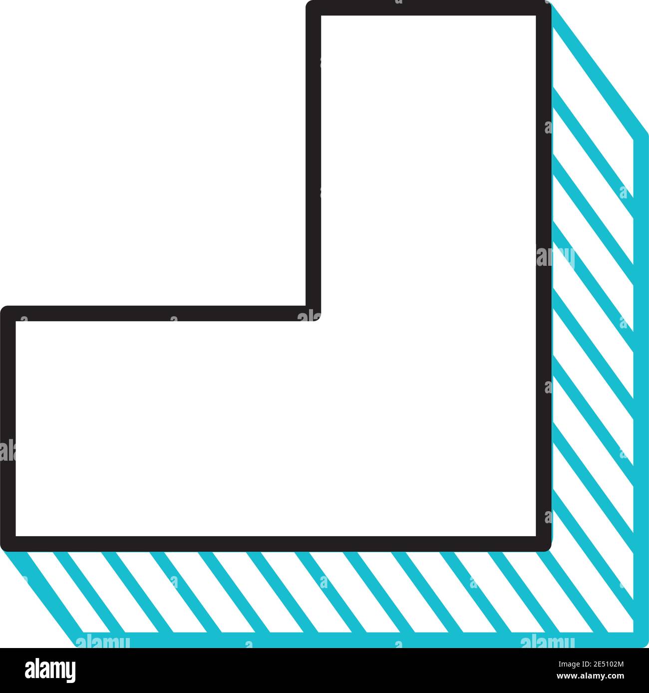 geometric shape in l shape over white background, colorful design ...