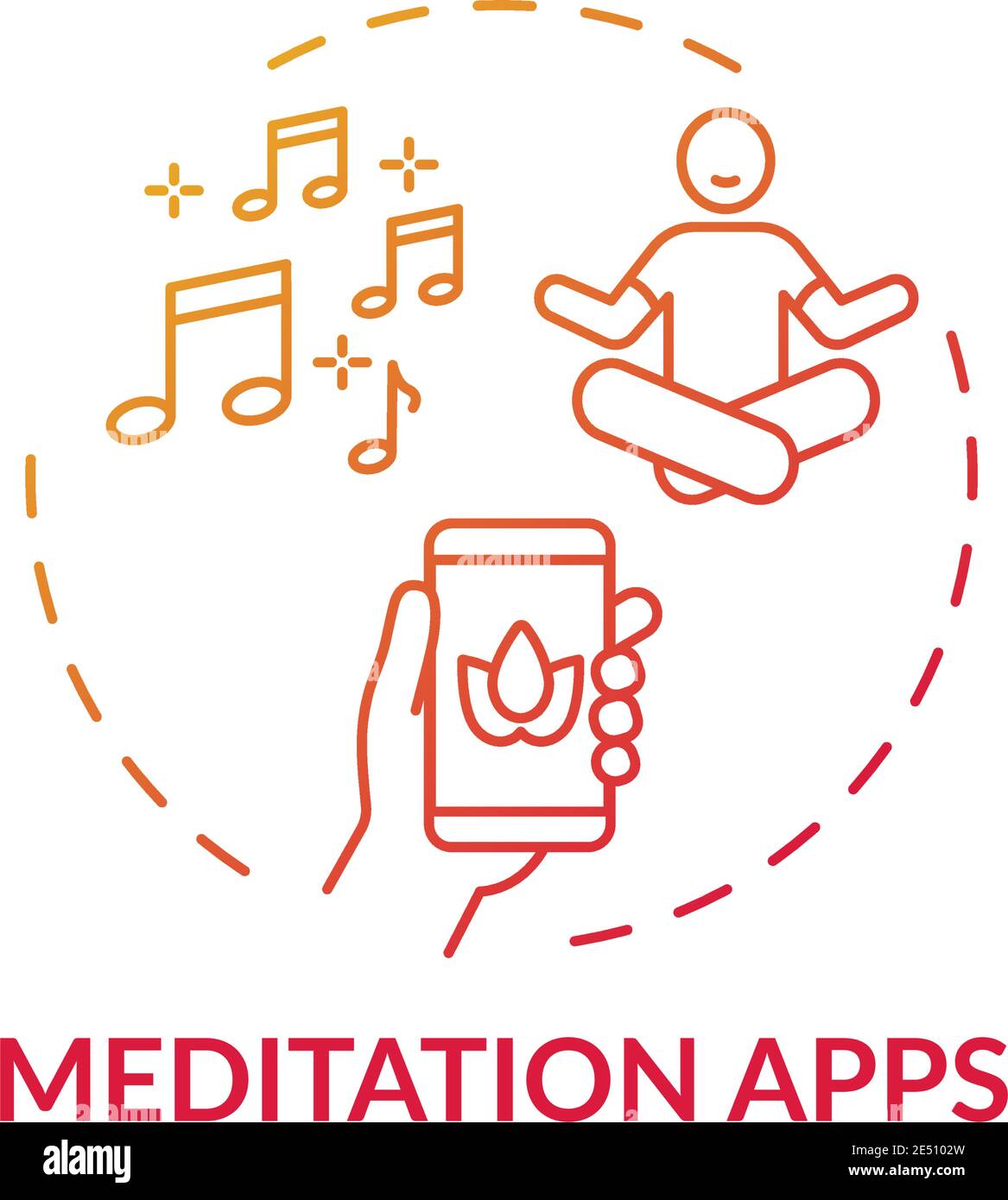 Meditation apps concept icon Stock Vector Image & Art - Alamy