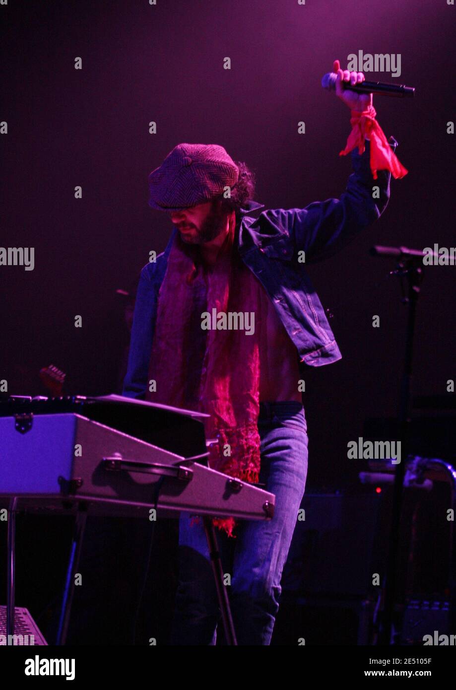 Singer Bazbaz performs live on stage at the Cigale in Paris, France, on ...