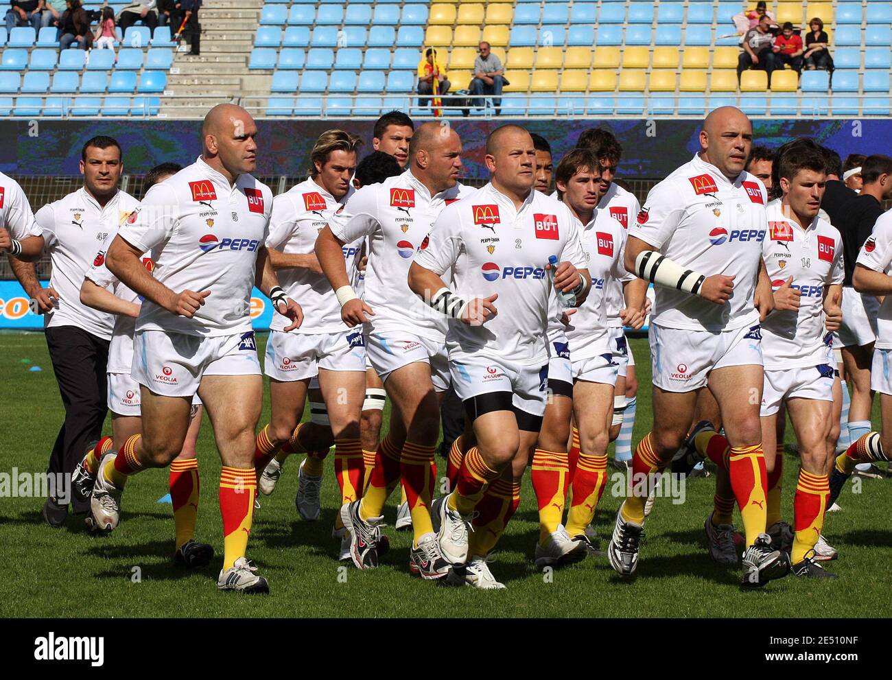 USAP's players during the training before the French Top 14 rugby union ...