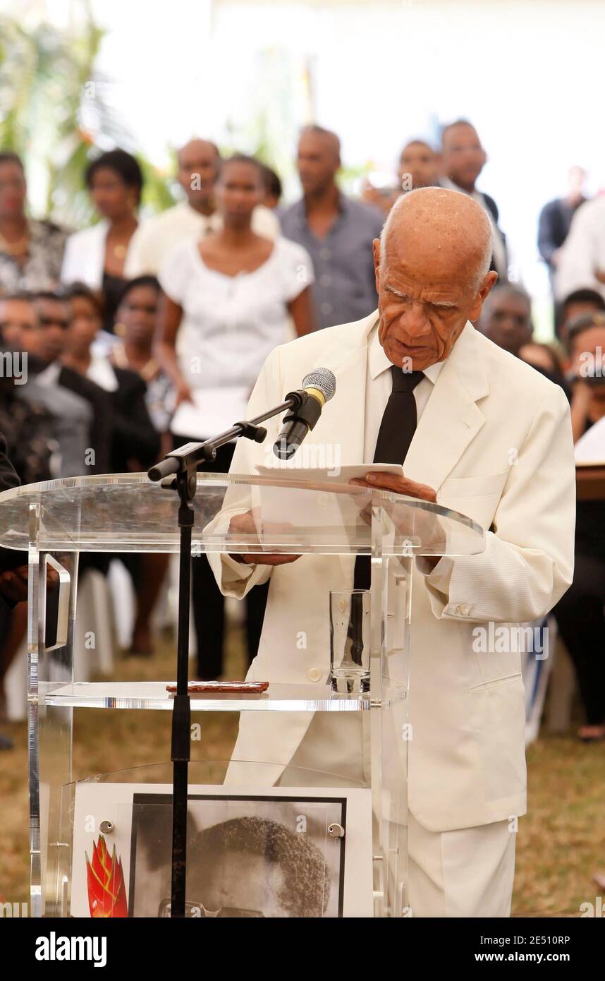 Pierre Aliker attends the National Funeral of the French Poet Aime ...