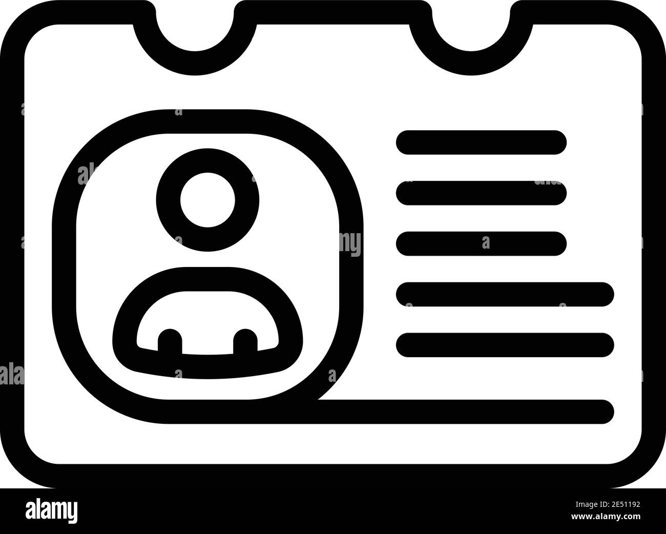 Id card icon. Outline id card vector icon for web design isolated on ...