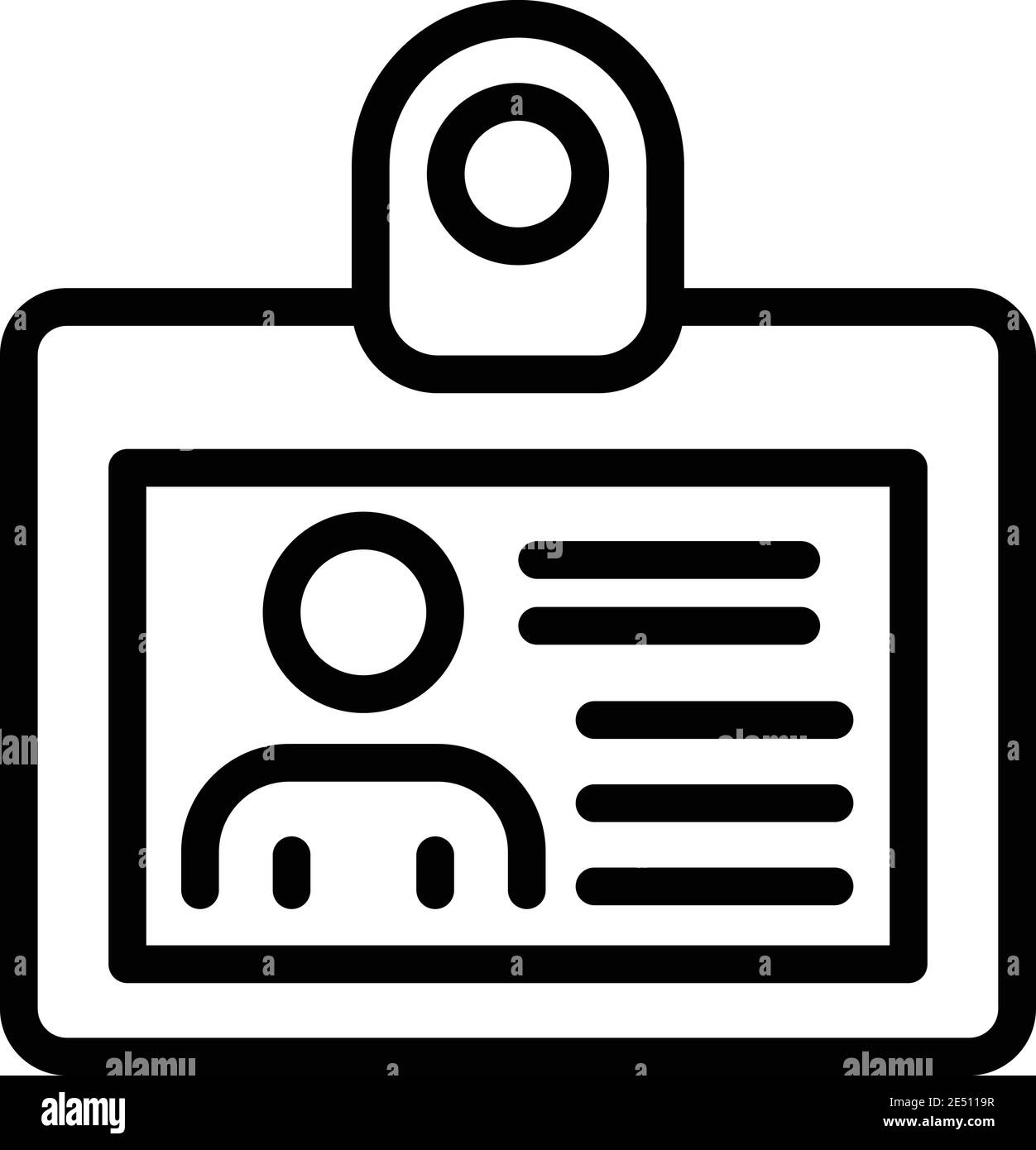 Identification id card icon. Outline identification id card vector icon ...