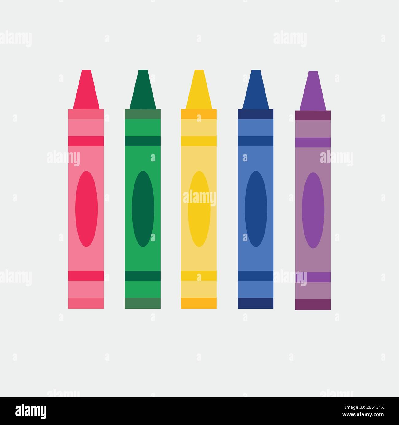 Set of Five Colorful Crayons. Vector Illustration Stock Vector Image ...