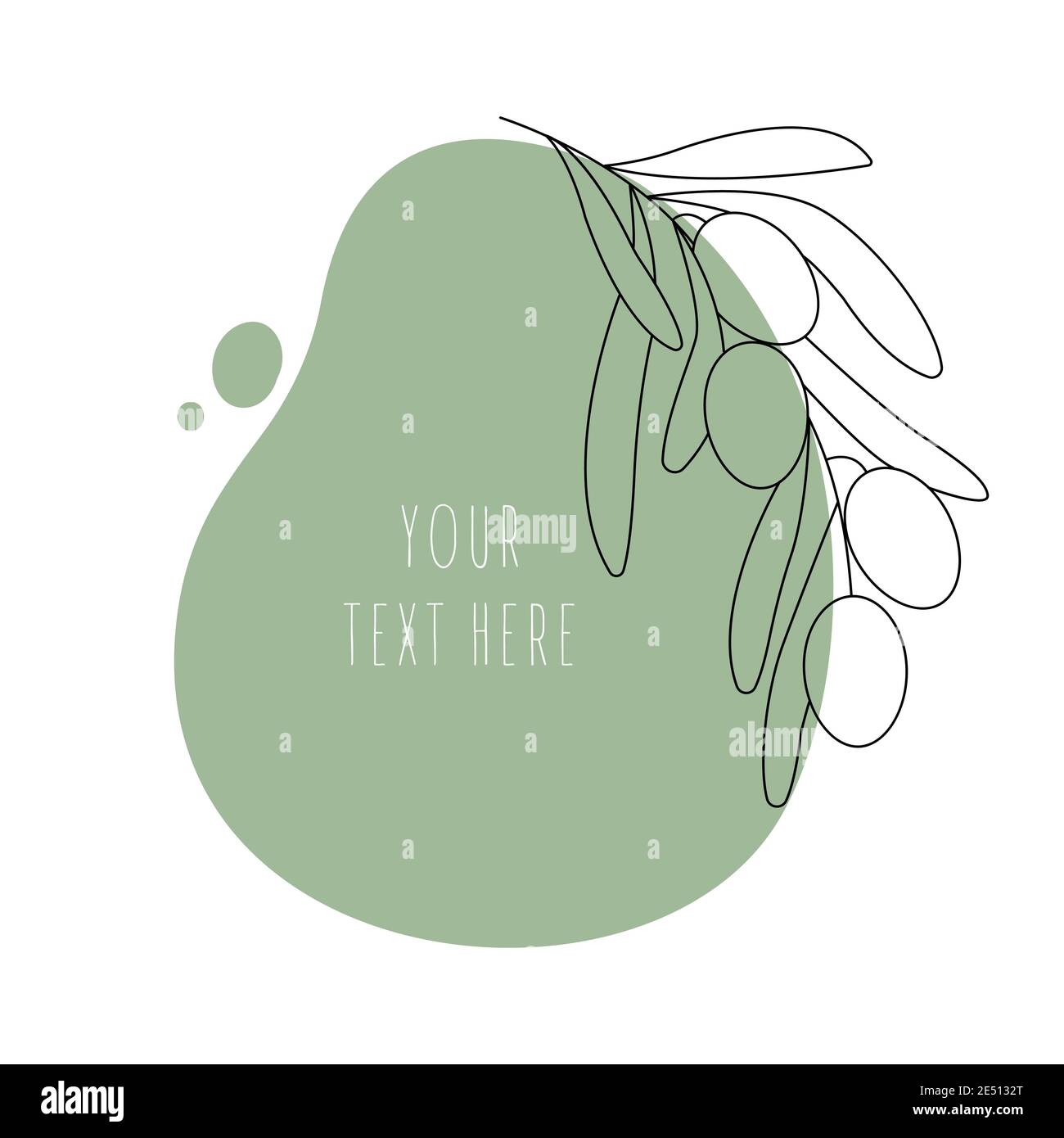 Minimal olive leaf on abstract shapes background Stock Vector Image ...