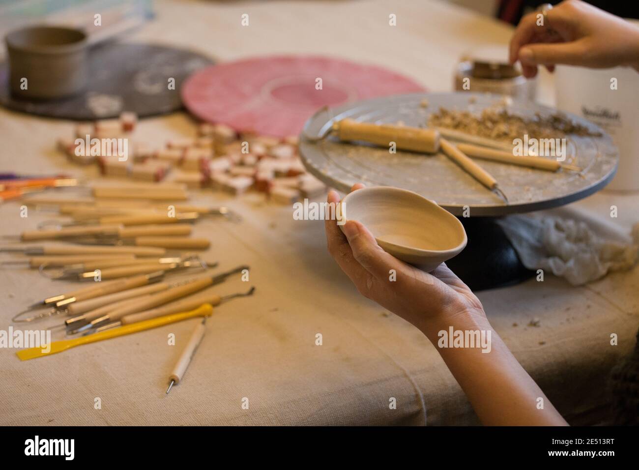 Women hand-making crafts, ceramics, pottery and art Stock Photo - Alamy