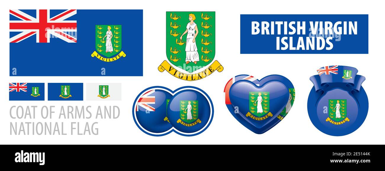 Vector set of the national flag of British Virgin Islands Stock Vector ...