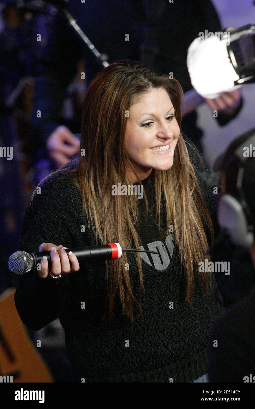 EXCLUSIVE - Cindy Sander attends the taping of a radio show in Paris ...